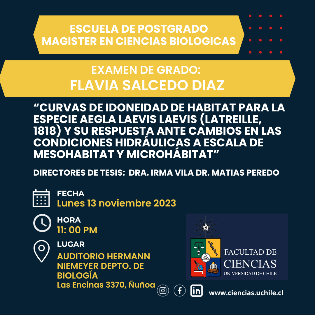 Examen de grado (c) Magister en Ciencias Biológicas, Flavia Salcedo ...