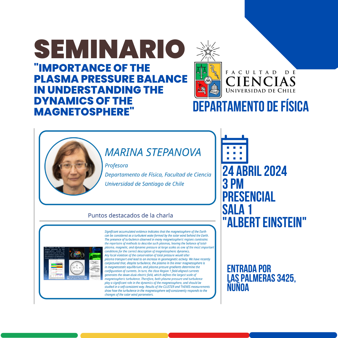 Seminario del Departamento de Física: Importance of the plasma pressure ...